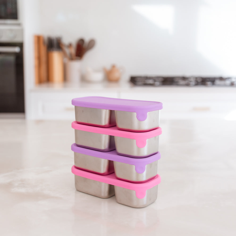Adventure Snacks Stainless Steel Snack Box - 4 Pack - Pink & Purple