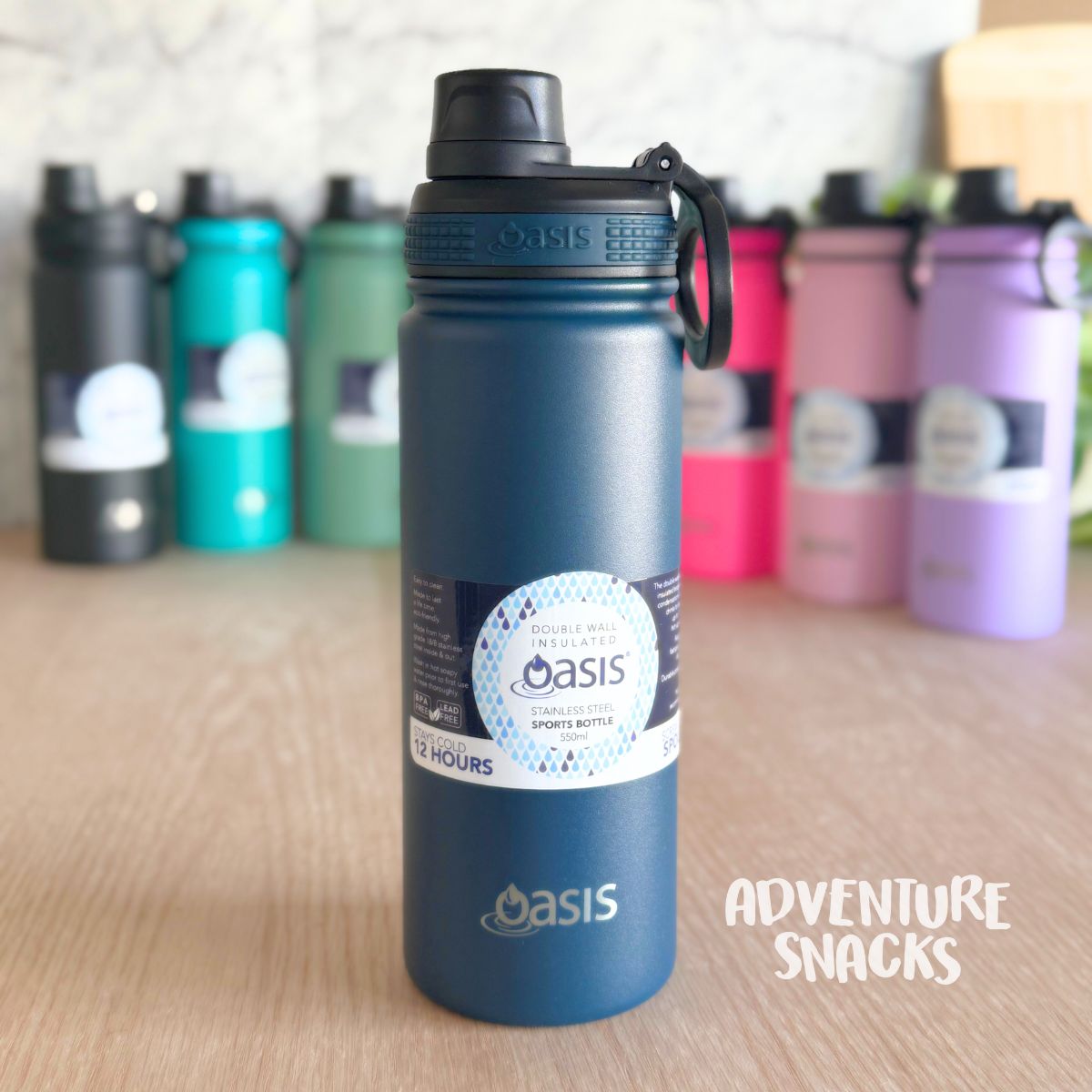 Oasis 550ml Insulated Challenger Sports Bottle - Screw Cap Lid ...