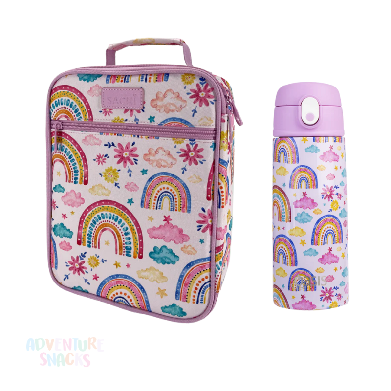 Sachi Insulated Lunch Tote & Bottle Bundle - Rainbow Sky – Adventure Snacks